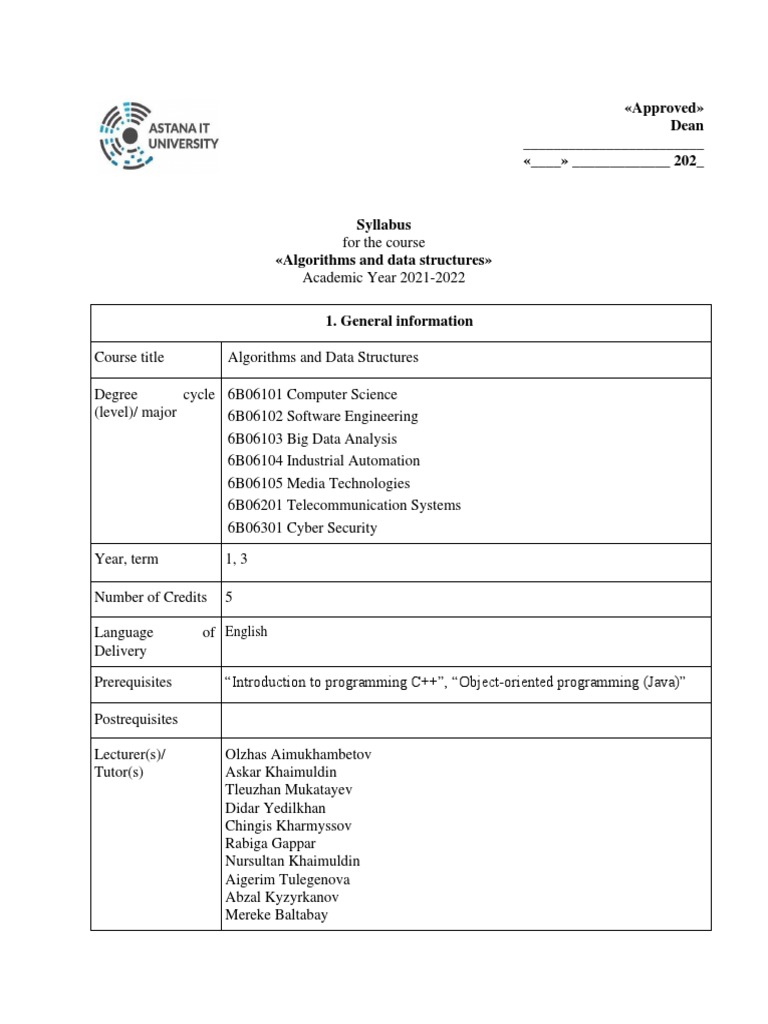 Algorithms and Data Structures | PDF | Educational Assessment ...