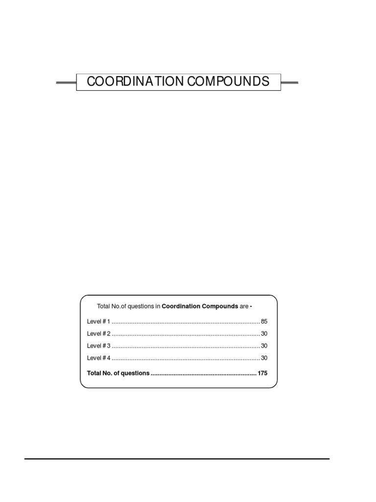 Coordination Compound - Ex. Module-3-2 | PDF | Coordination Complex ...
