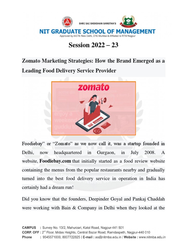 Zomato Marketing Strategies | PDF