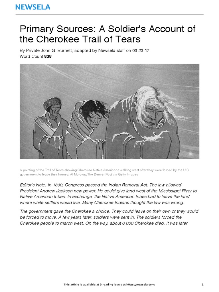 Soldier's Account of the Trail of Tears | PDF | Trail Of Tears | Cherokee