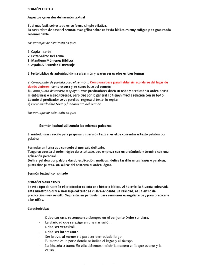 Sermón Textual | PDF | Sermón | Biblia