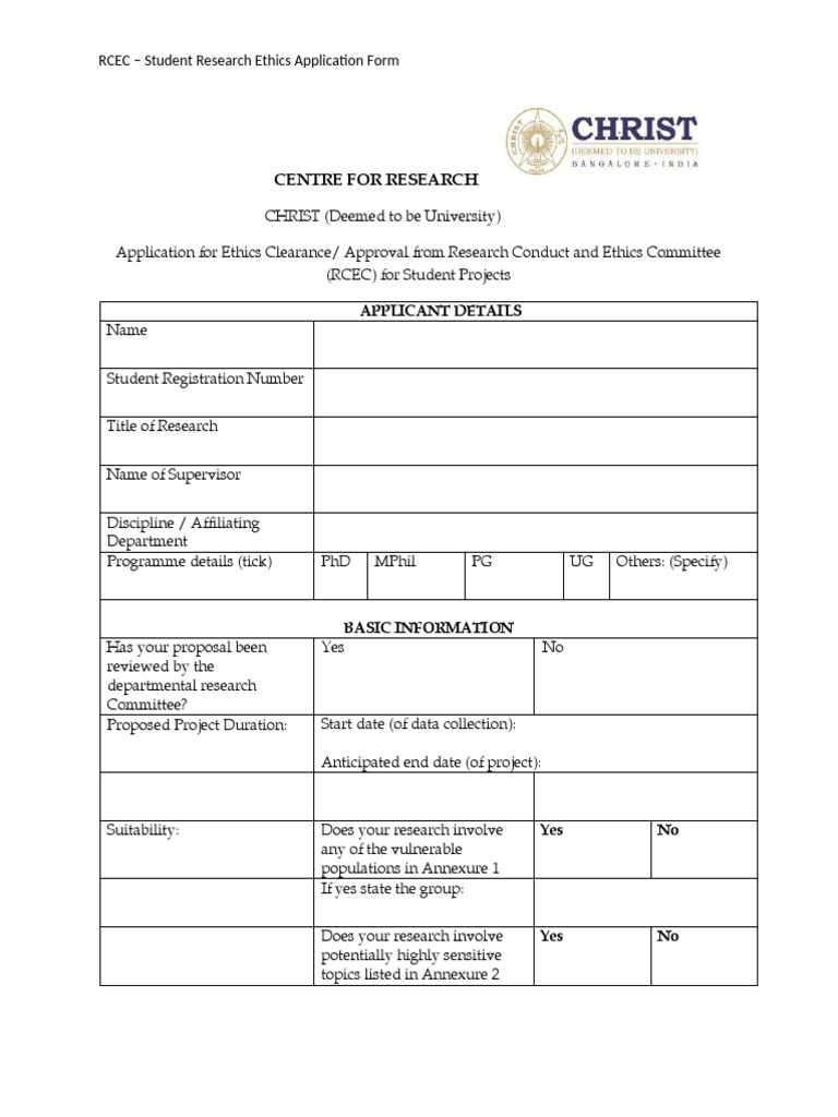 IRB Application | PDF