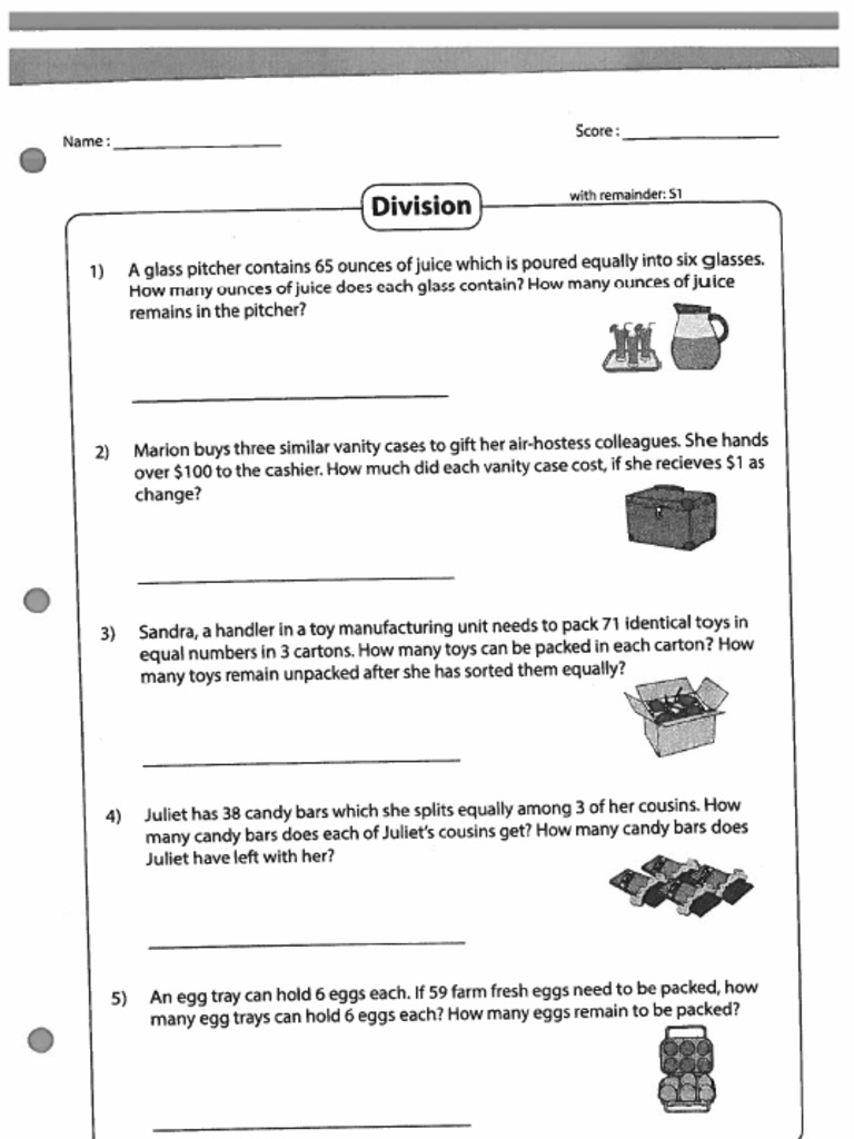 Division Word Problems | PDF