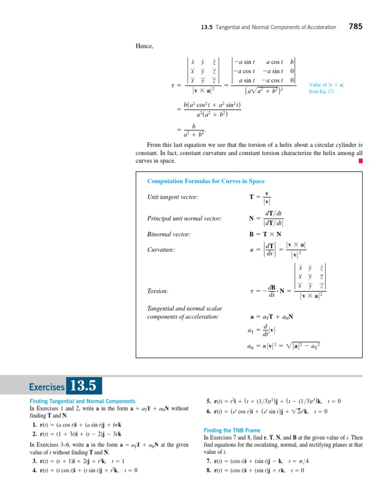 Tangential and Normal Components of Acceleration | PDF | Acceleration ...