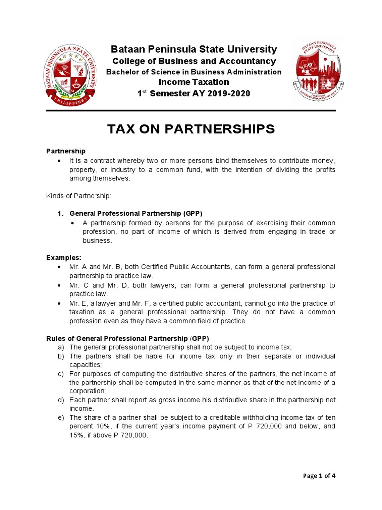 Partnership Taxation | PDF | Income Tax | Partnership
