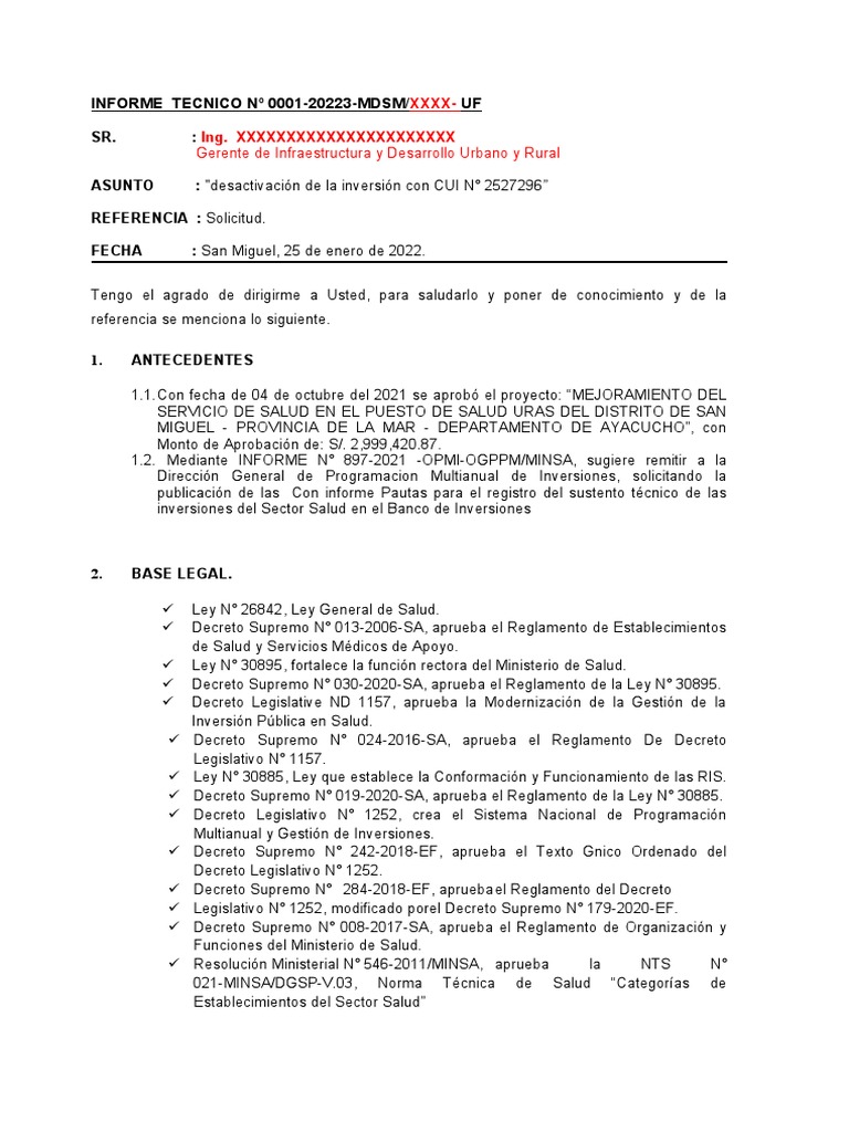 Informe de Desactivacion Salud | PDF | Economias