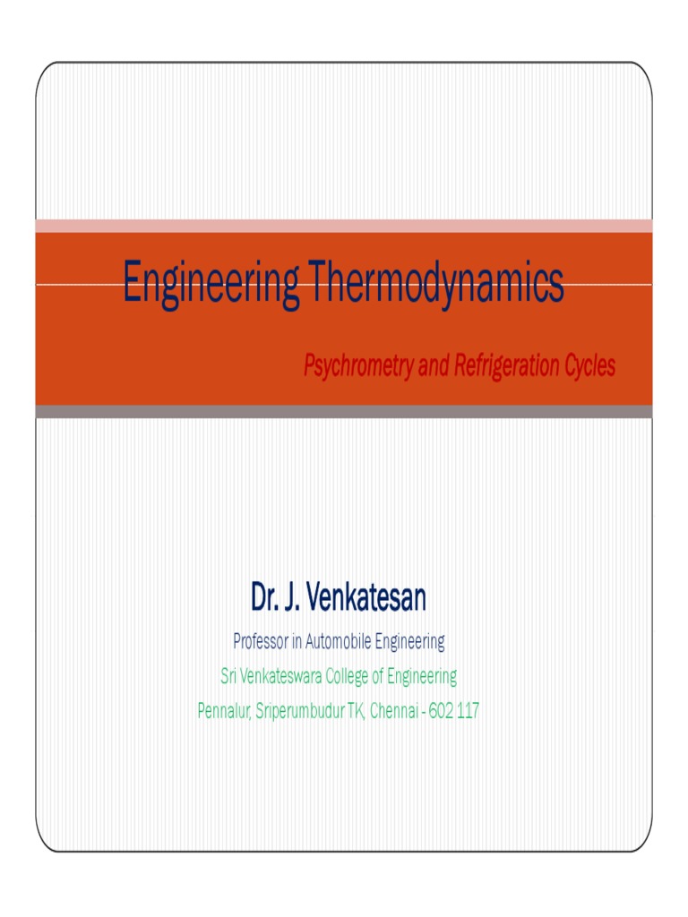 Engineering Thermodynamics Engineering Thermodynamics: Dr. J ...
