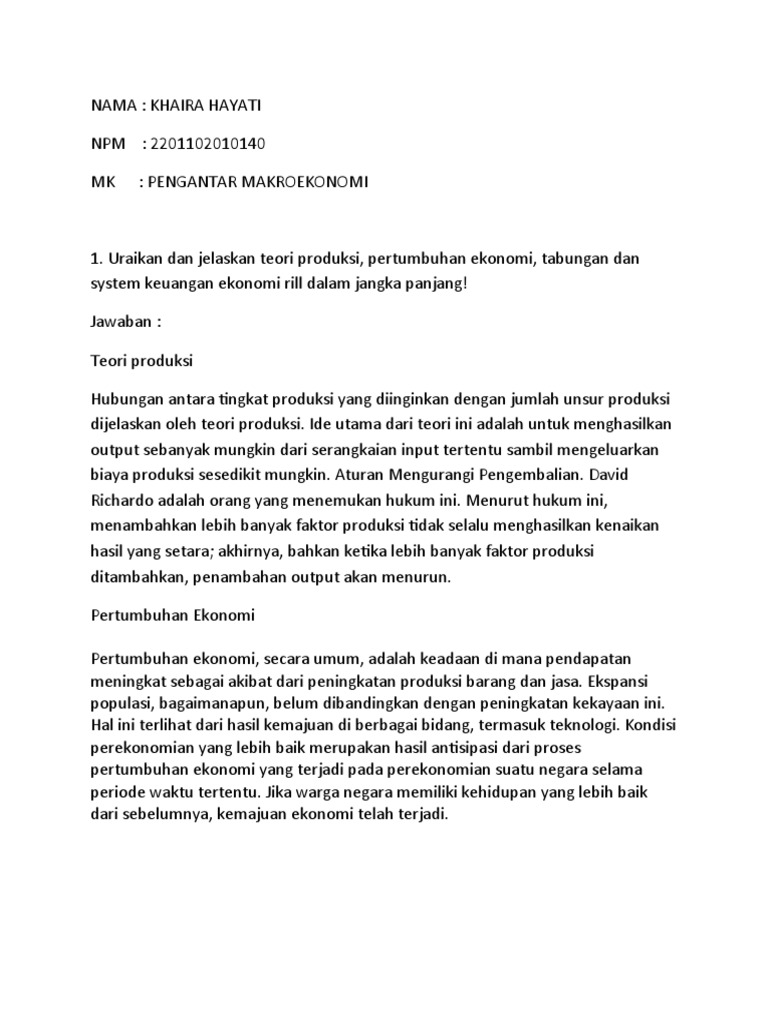 Makroekonomi Quiz | PDF | Pengelolaan Keuangan & Uang Makroekonomi Quiz | PDF | Pengelolaan Keuangan & Uang