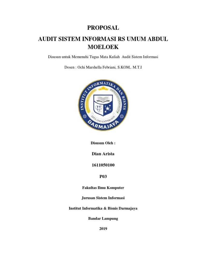 Audit Sistem Informasi RS Umum Abdul Moeloek | PDF