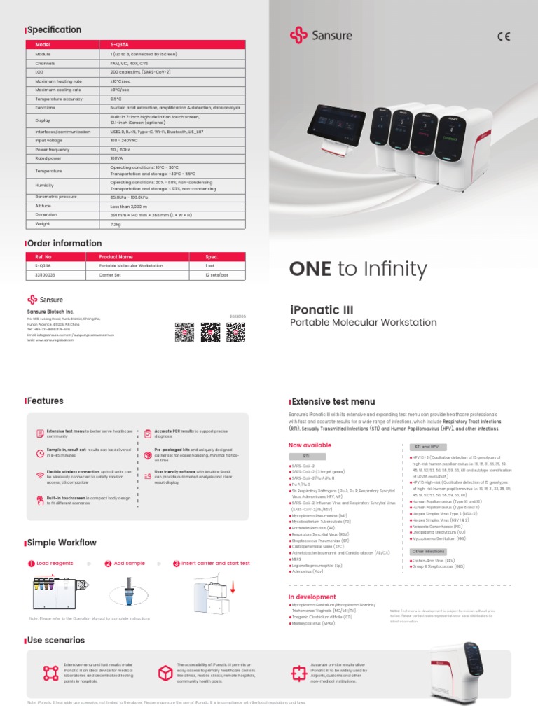 iPonatic III Pro: Portable PCR Workstation | PDF | Influenza | Mycoplasma