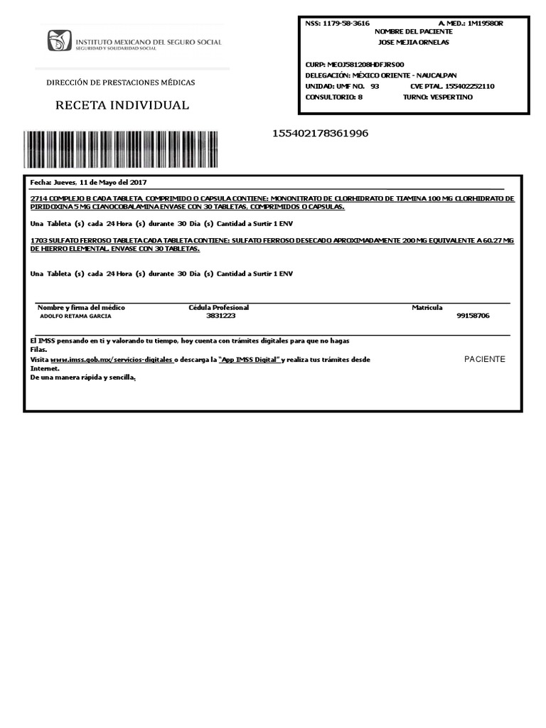 receta-IMSS-editable | PDF
