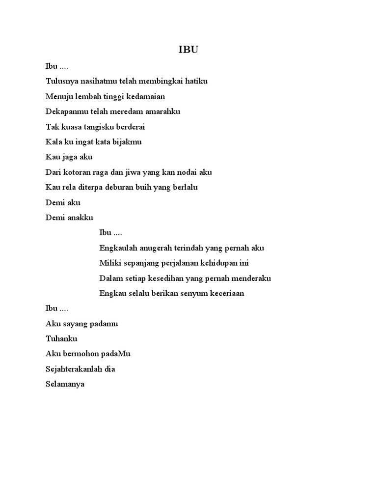 Puisi Ibu | PDF