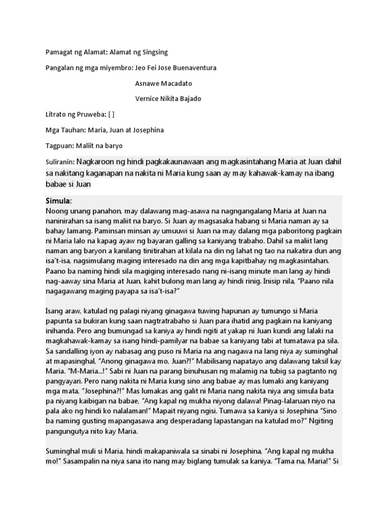 Alamat Sa Filipino | PDF