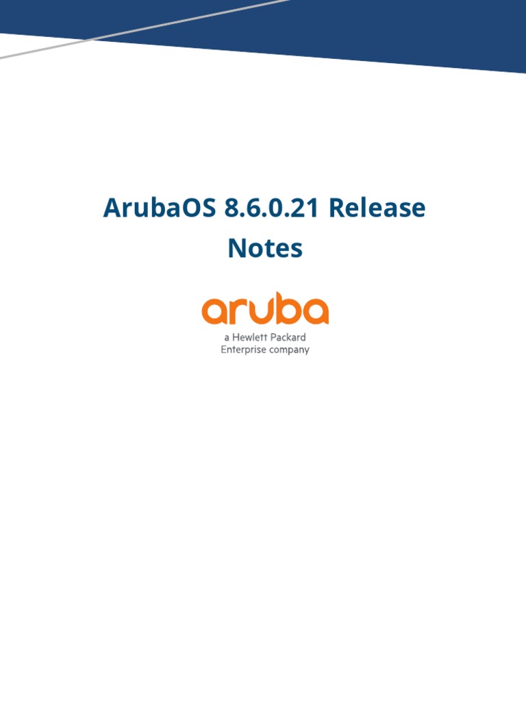 Arubaos 8.6.0.21 Release Notes | PDF | Wireless Access Point | Windows 10