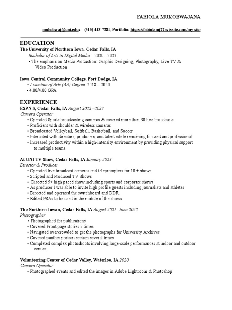 Fabiola Mj's Official Resume | PDF