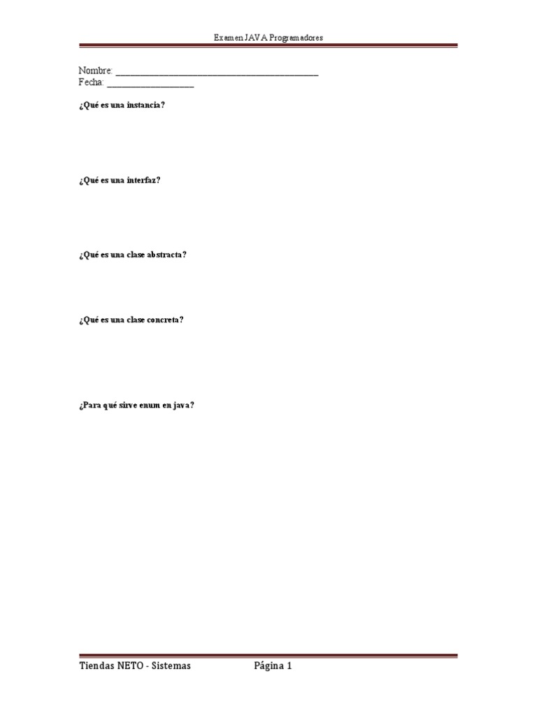 Nombre: - Fecha | PDF | Java (lenguaje de programación) | Programación