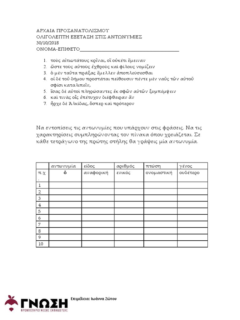 ΑΝΤΩΝΥΜΙΕΣ | PDF