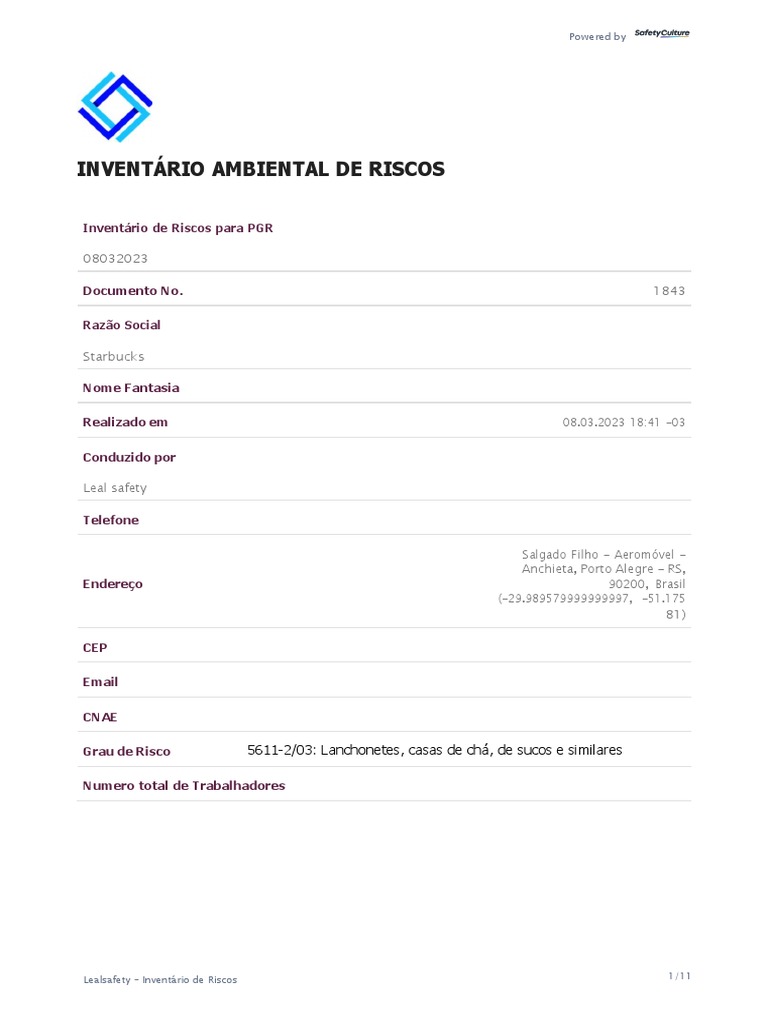 Inventário de Riscos para PGR | Download grátis PDF | Avaliação de ...