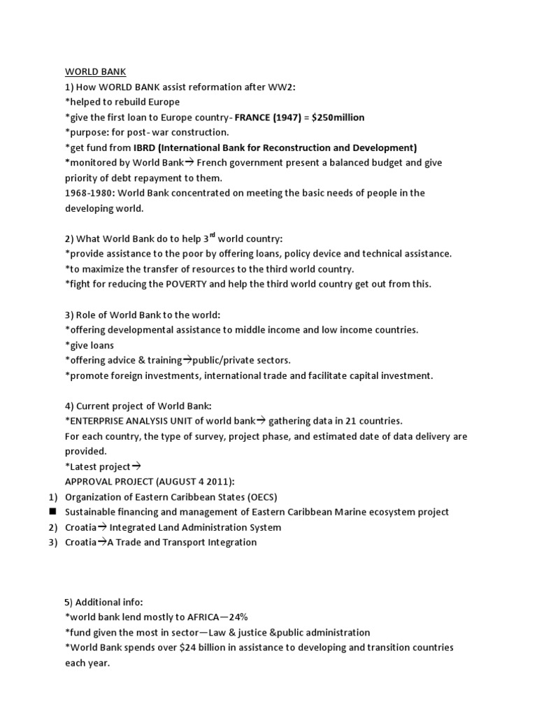 World Bank's Role in Global Development | PDF