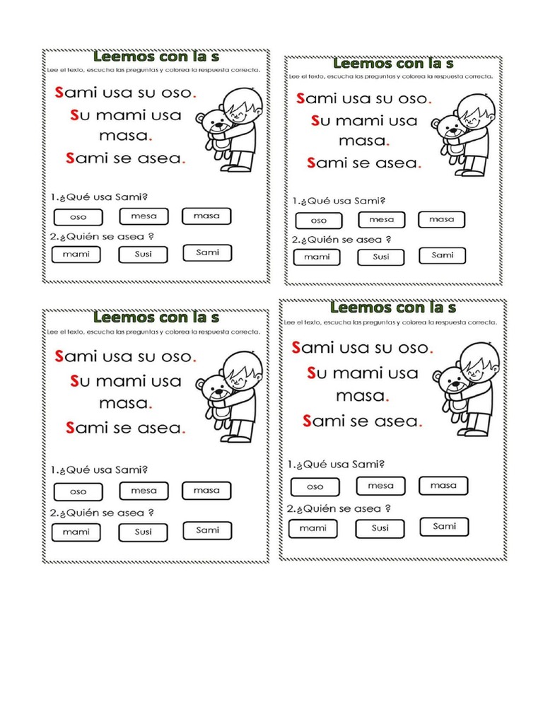 Lecturas Letra S | PDF