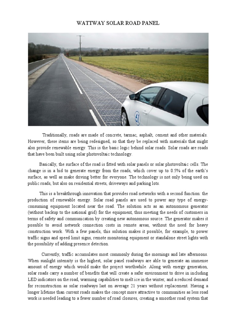Wattway Solar Road Panel | PDF | Building Information Modeling | Solar ...