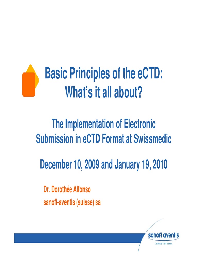 4 Basic Principles of The eCTD Dorothée Alfonso | PDF | Metadata | Computer File