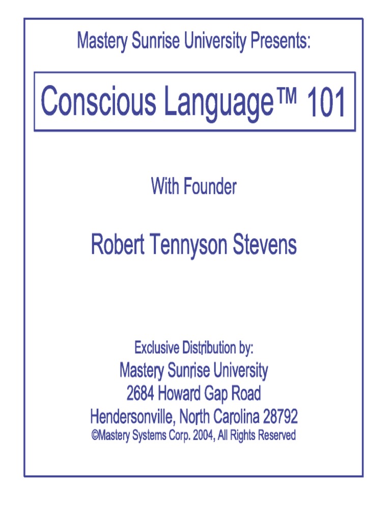 2004 Conscious Language 101 Pdf Feeling Mind
