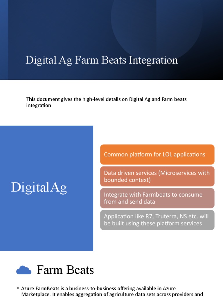 Digital Ag & FarmBeats Integration Guide | PDF | Computers | Technology ...