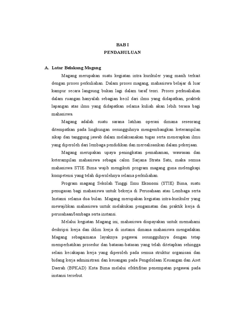 "Program Magang STIE Bima" | PDF