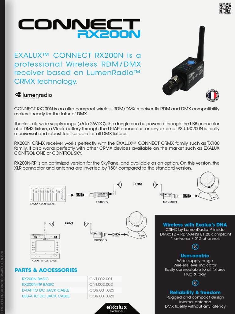 Exalux Connect RX200N Data Sheet (En) | PDF | Electrical Engineering | Telecommunications