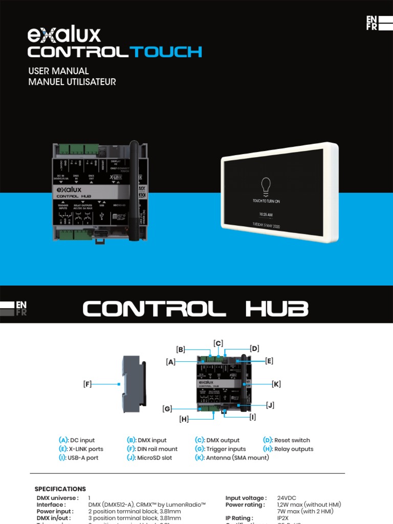 Exalux Control Touch User Manual (En+fr) | PDF | User Interface | Menu (Computing)