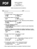 1st Quarter Science 6-Reviewer | PDF | Mixture | Home & Garden