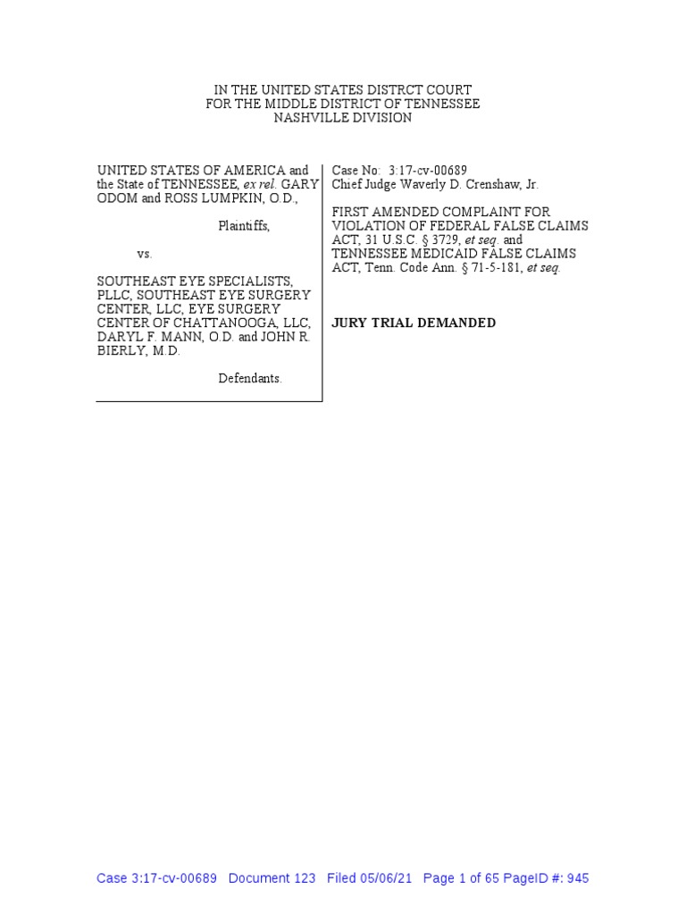 First Amended Complaint Against SEES | PDF