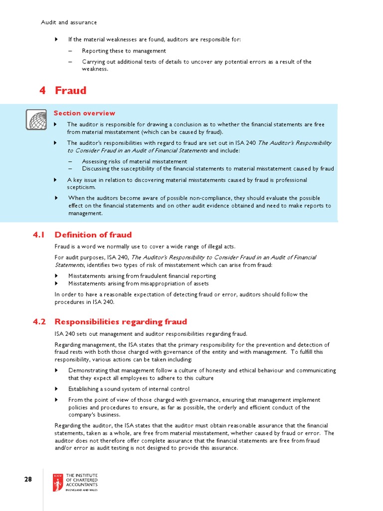 Fraud From Study Manual | PDF | Audit | Financial Audit