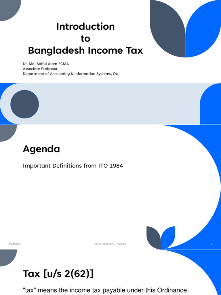 Introduction To BD Income Tax | PDF | Taxes | Capital Gains Tax