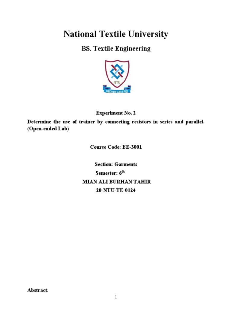 EE-Lab-2 (0124) | PDF | Resistor | Series And Parallel Circuits