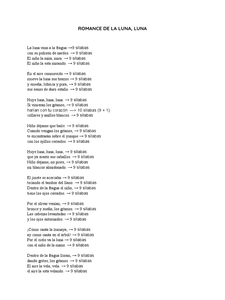 Romance de La Luna, Luna | PDF