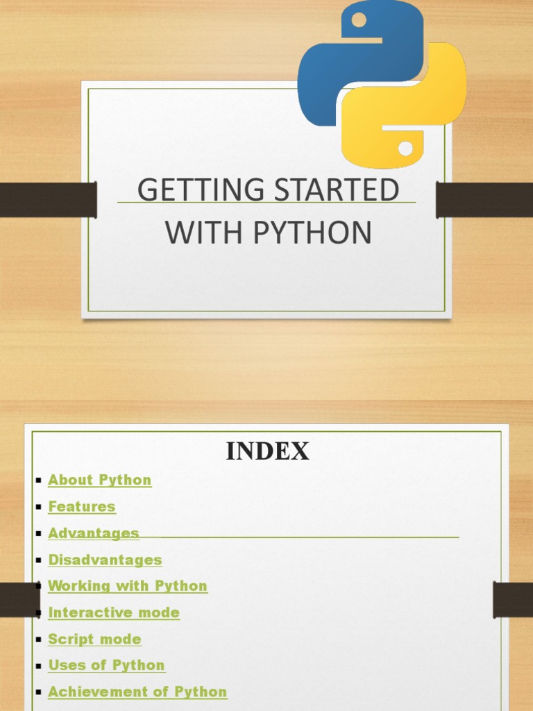 Getting Started With Python | PDF | Python (Programming Language) | Scripting Language
