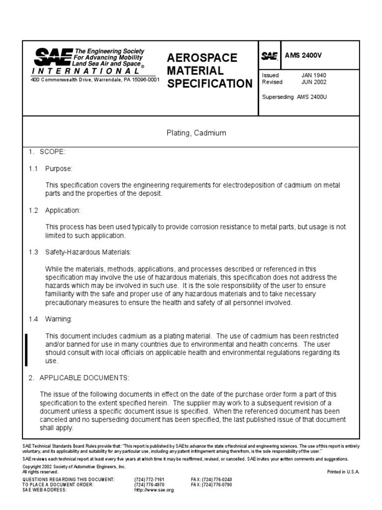 Ams 2400 | PDF | Specification (Technical Standard) | Corrosion