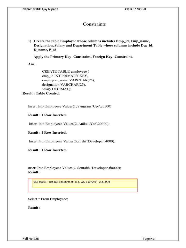 Constraints | PDF | Data Management | Databases