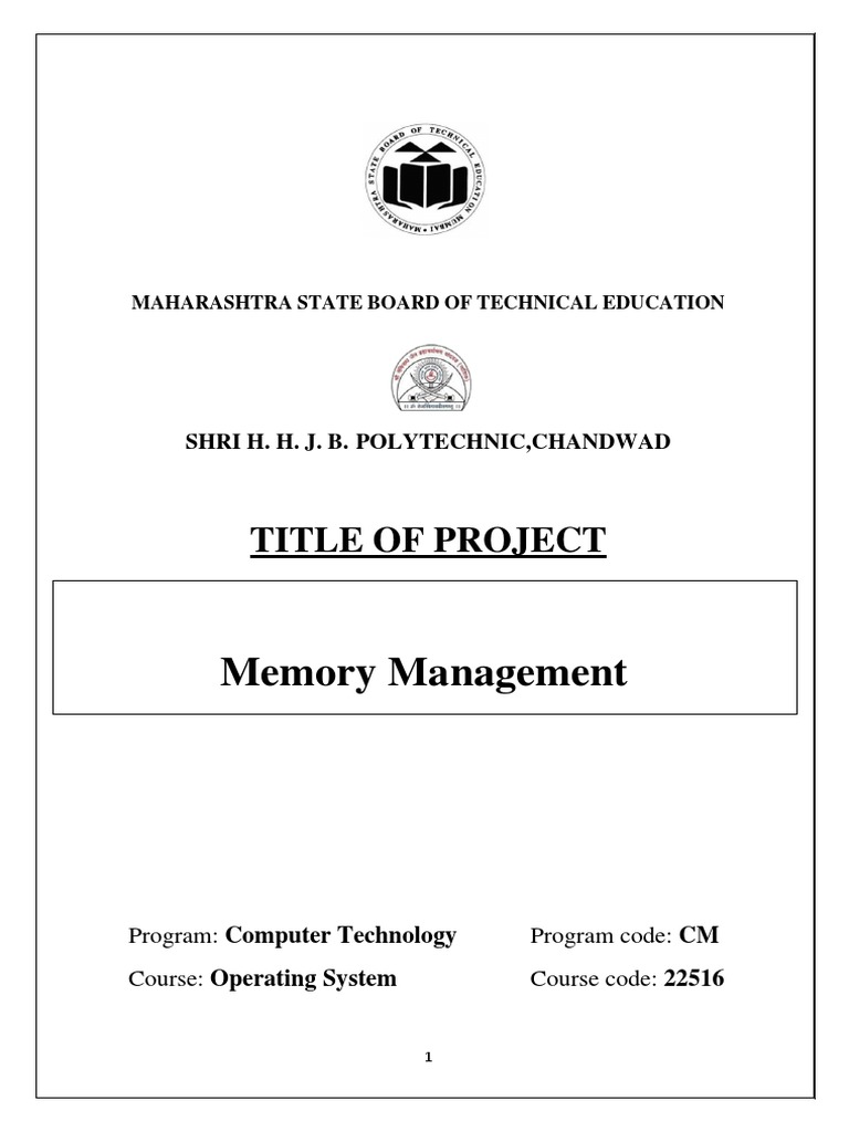 Memory Management in Operating Systems | PDF | Library (Computing ...