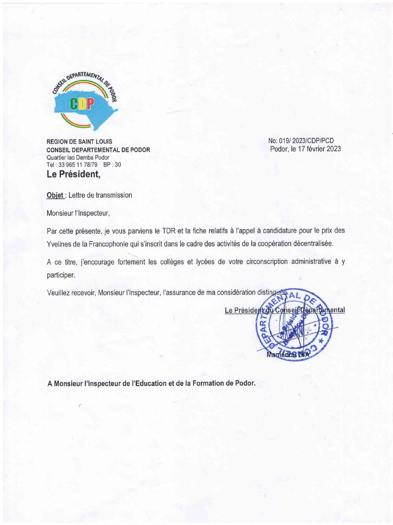 Lettre de Transmission | PDF