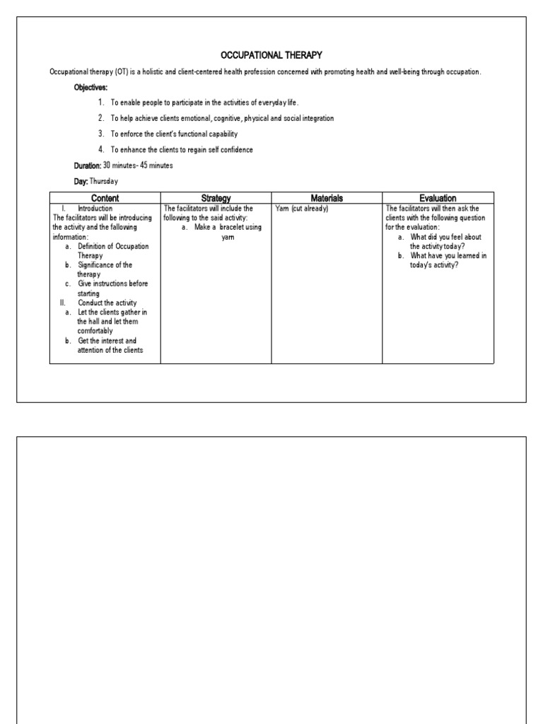 Occupational Therapy | PDF