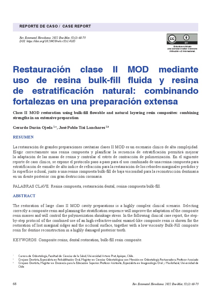 Restauración Clase II Resina | PDF | Esmalte de dientes | Odontología