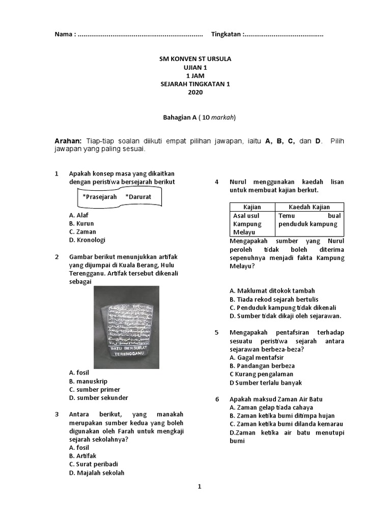 Ujian 1 Ting 1 Pdf