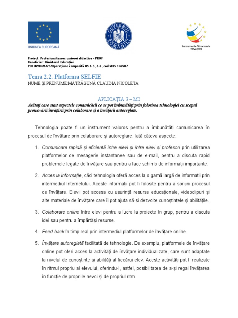 Modulul II Aplicatia 2 3 (Da T) | PDF