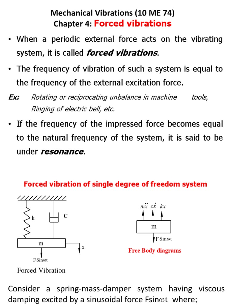 4.forced Vibrations | PDF | Damping | Wavelength