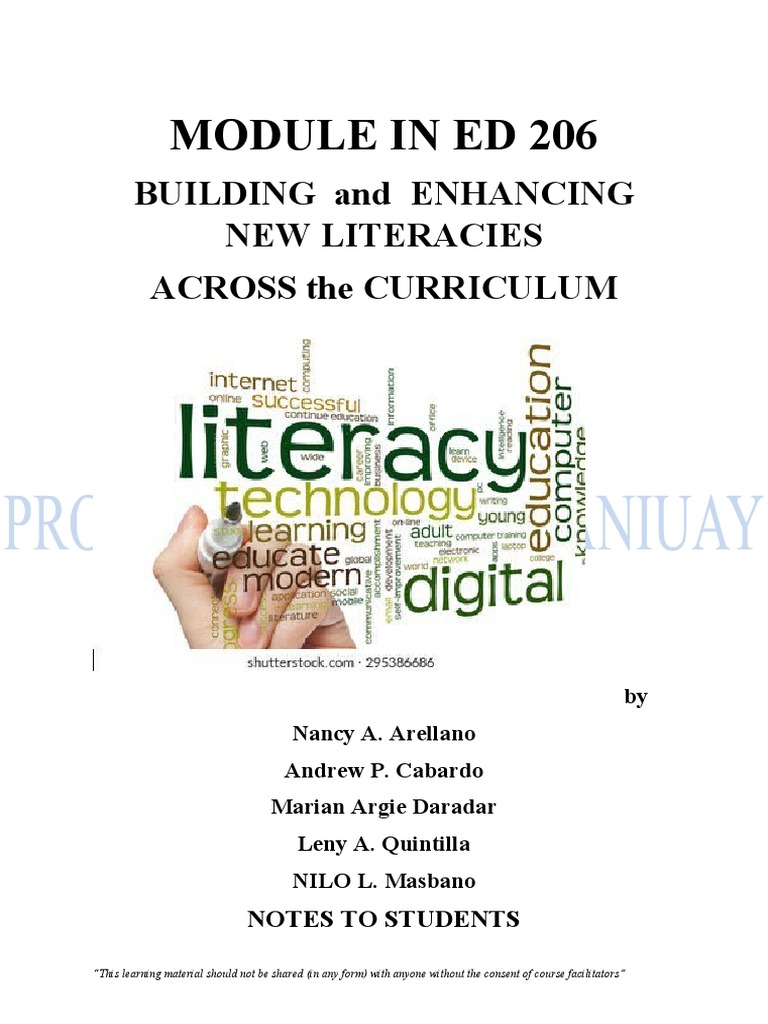 Module in Ed 206: Building and Enhancing New Literacies Across The ...