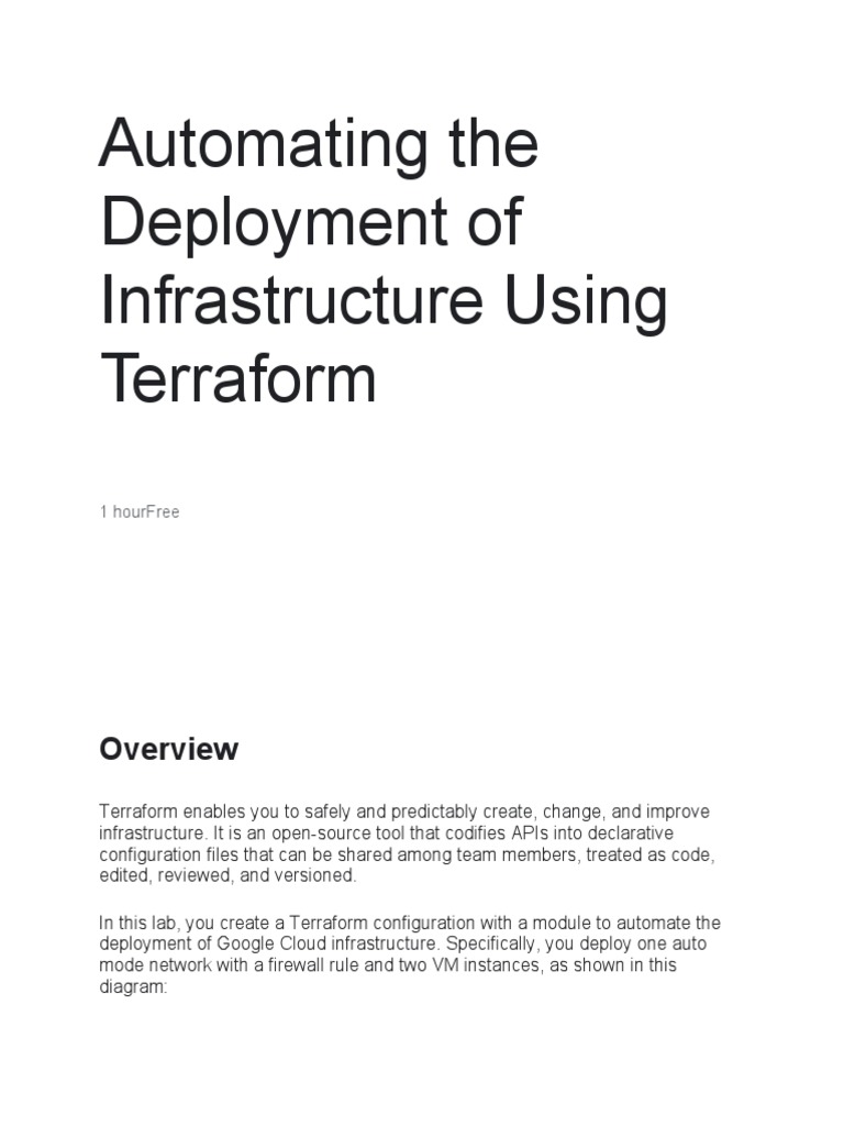 Gcp Project Automating Deployment With Terraform Pdf Computer File Shell Computing 6207