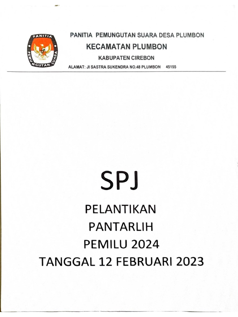 Contoh SPJ Pelantikan Pantarlih | PDF